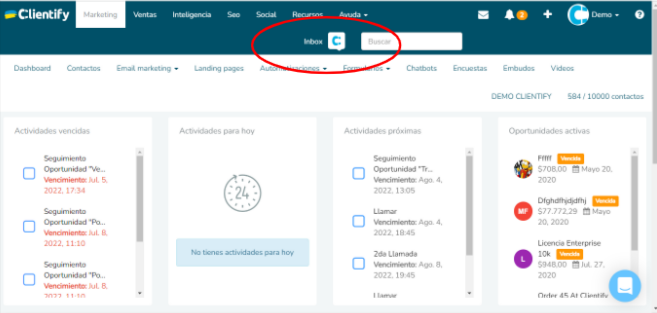Qué es el Inbox - Academia Clientify